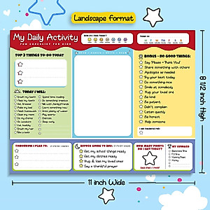 Goody Farm Daily Notepad Planner Checklist Pad - Child Habit Manner Chore Skill Kid To Do