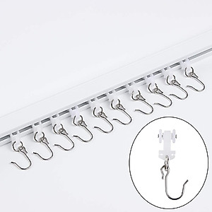 SOLOKOS Curtain Track Glider Roller Hooks for Room Divider Ceiling Track Set（10-Pack Roller Hooks