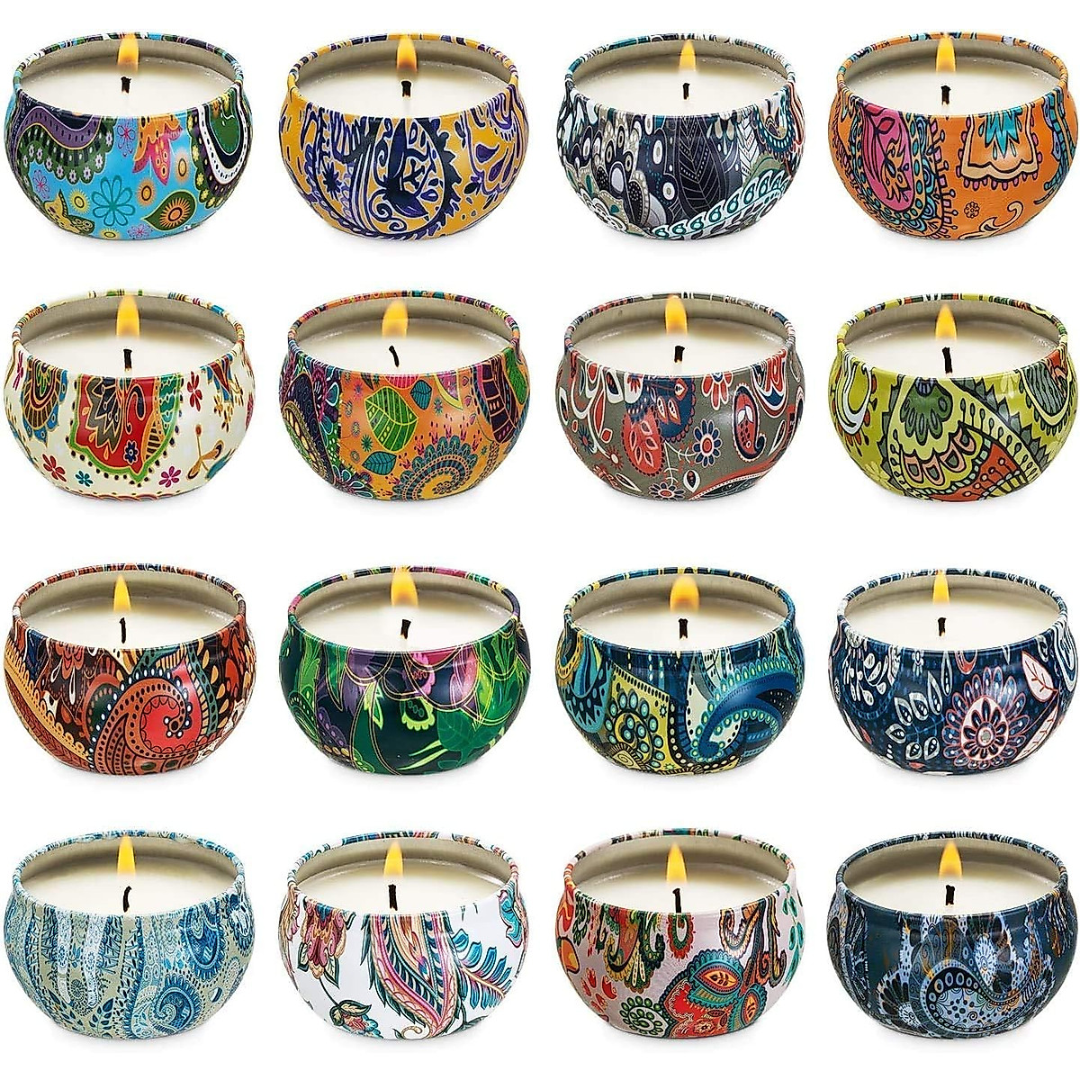 Addbeaut 16 Scented Candles Set - Scented Candles for Home, Relaxing Stress Relief, Aromatherapy - Natural Soy Wax and Fragrance - Gifts for Women, Mom, Best Friend, Wife, Birthday