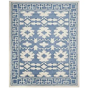 SAFAVIEH Bella Collection 8' x 10' Blue/Ivory BEL132A Handmade Premium Wool Area Rug