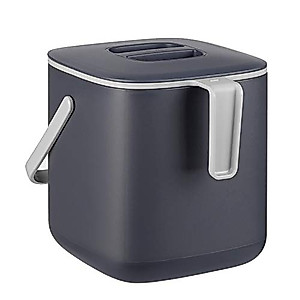 Litem Food Waste Basket Bin – a countertop Bucket with Extra Long Handles for Your conveniences 0.68 Gallons (2.6L) (Dark Gray)