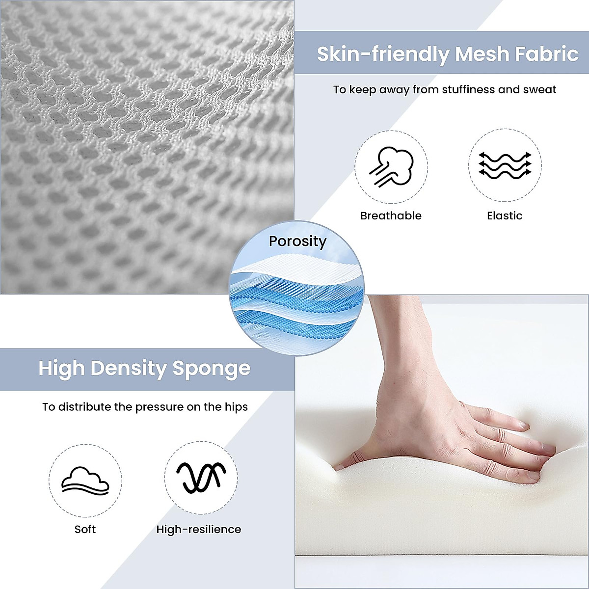 Razzor Office Chair, Ergonomic Desk Chair with Lumbar Support and Adjustable Armrests, Comfy Desk Chair Breathable Mesh Mid Back Computer Chair, Reclining Office Chair for Home Office - Light Gray