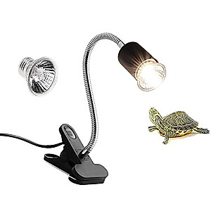 Yecherate (2bulbs Included) Reptile Heat Lamp Reptile Light with Holder&Switch, UVA UVB Reptile Lamp Adjustable with Fixture for Lizard Turtle Snake Amphibian&Aquariaum Accessories