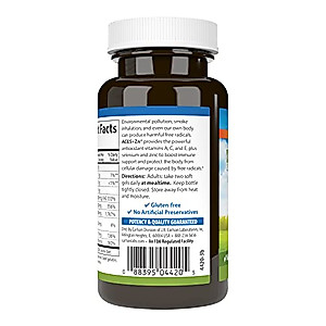 Carlson - ACES + Zn, Vitamins A, C, E + Selenium & Zinc, Cellular Health & Immune Support, Antioxidant, 60 Softgels