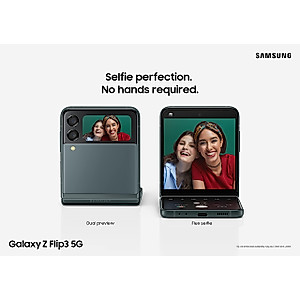 SAMSUNG Galaxy Z Flip 3 5G Cell Phone, Factory Unlocked Android Smartphone, 128GB, Flex Mode, Super Steady Camera, Ultra Compact, US Version, Phantom Black