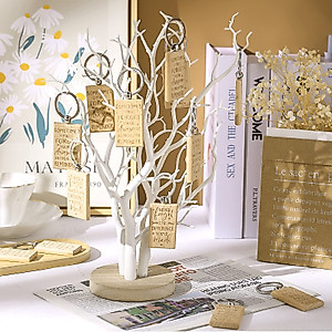 Chunful Graduation Thank You Keychains Bulk Wooden Thank Teacher Employee Keychains Inspirational Appreciation Gifts(50 Pcs)