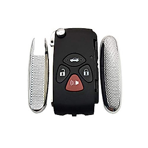 KEMANI Uncut Blade Modify Flip Folding Remote Key Shell Refit for Toyota Camry Avalon Corolla Matrix RAV4 Venza Keylless Fob Case 4 Button No Chips