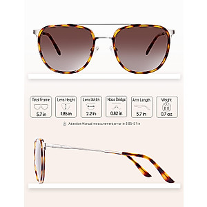 BIRCEN Women Sunglasses Polarized UV - Protection Womens Round Brown Trendy Aviator Sunglass BC2002