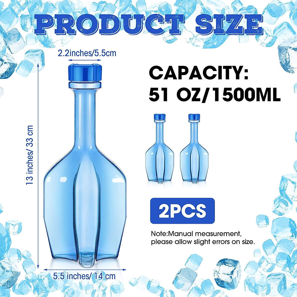 Blushtier 2 Packs Cold Paddle Chill Utensil for Chilling Soups Stews, Plastic Cold Paddle Blue Food Chilling Utensils for Other Hot Liquids in Restaurants and Kitchens, 51 oz