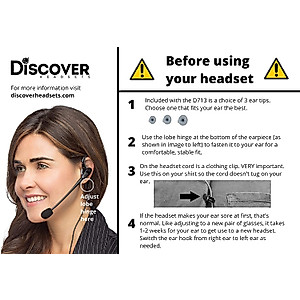 Discover D713U USB Earpiece Headset for Computer Calls and Meetings | Compatible with Zoom, Skype, Microsoft Teams, Cisco, Avaya, RingCentral and More