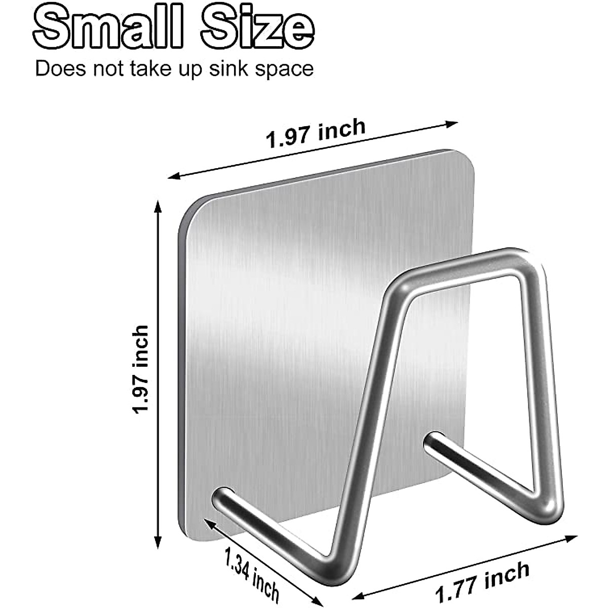 IFOCUTY 2Pcs Sponge Holders for Kitchen Sink, Strong Adhesive Small Sponge Holder, Waterproof Kitchen Sink Caddy - Rust Proof Waterproof, Quick Drying - SUS304 Stainless Steel (2PC, Silver)