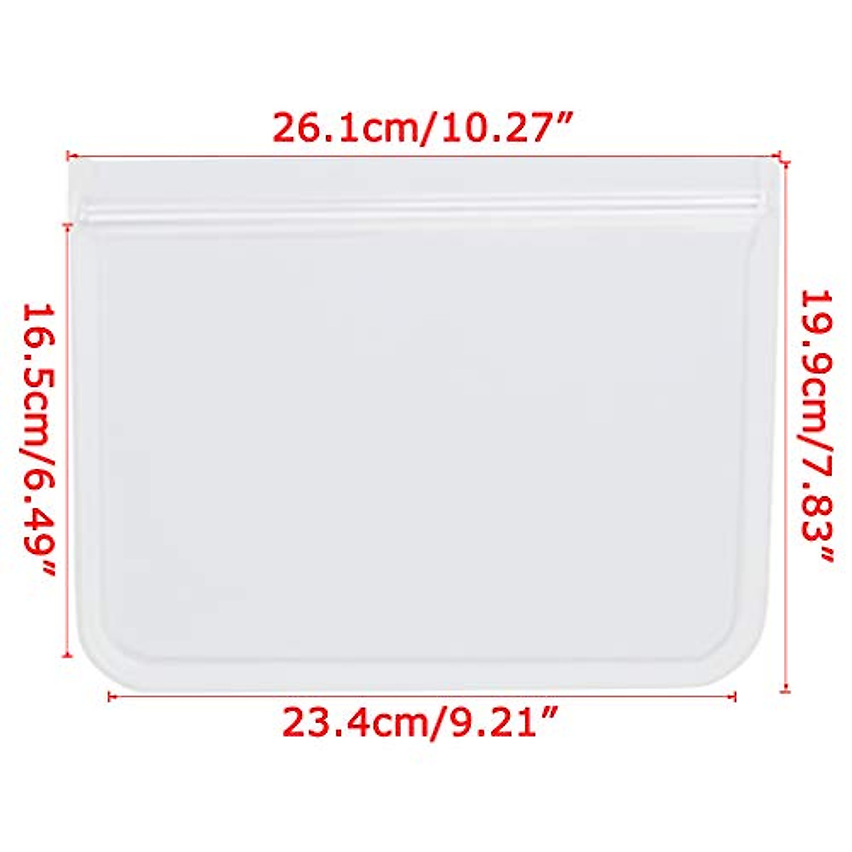 1/2 Gallon Freezer Bags Reusable Food Storage Bags for Vegetable, Liquid, Snack, Meat, Sandwich, 10.2x7.87 Inch, 10 Pack