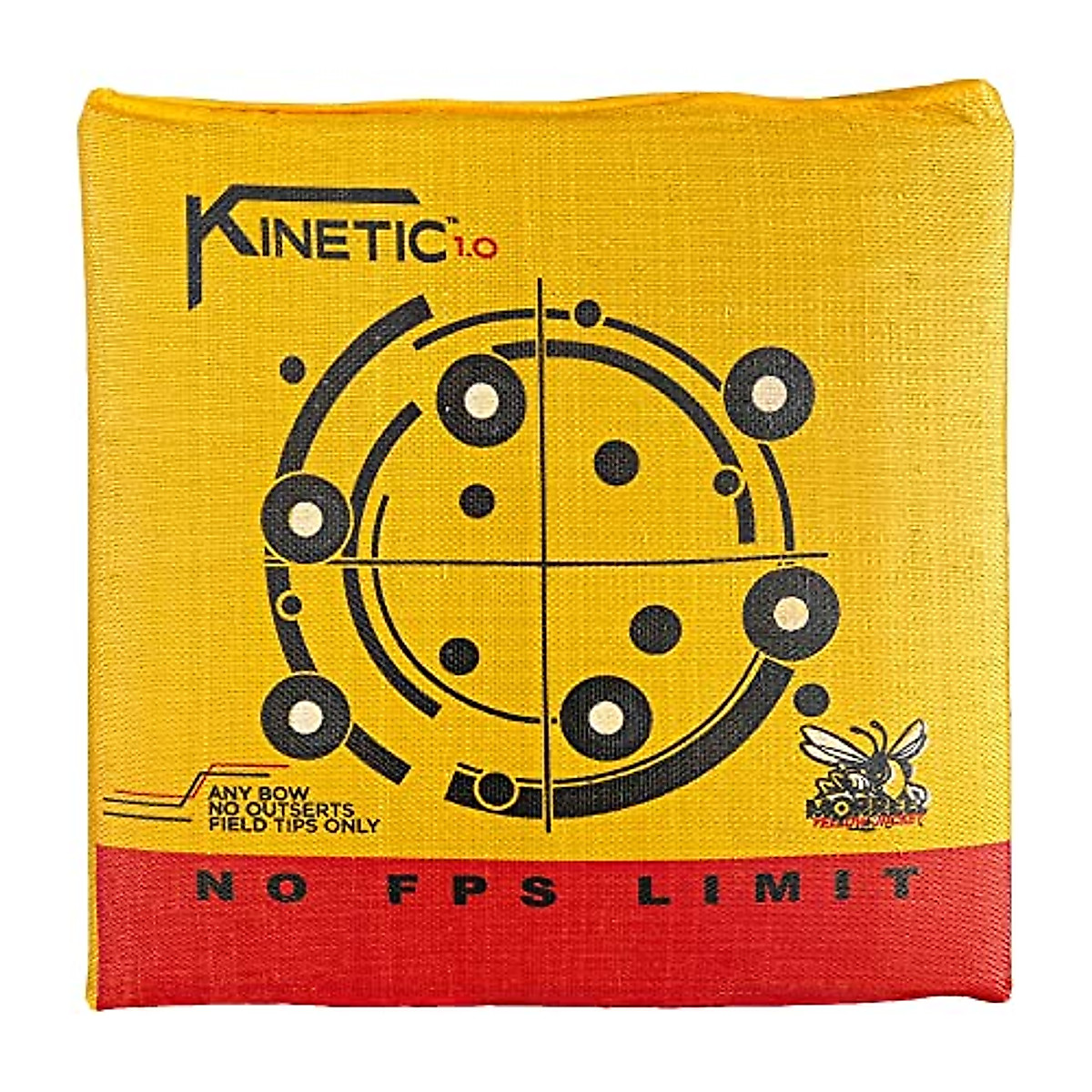 Morrell Targets 144 Yellow Jacket Kinetic 1.0 65 Pound Portable Field Point Archery Bag Target w/ 2 Shooting Sides, 10 Bullseyes, and Handles, Yellow