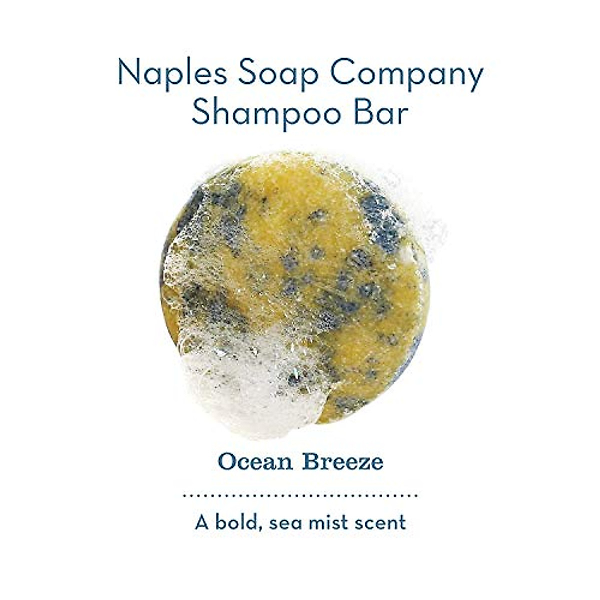 Naples Soap Company, 50-75 Use, Solid Shampoo Bar, Gentle, Eco-Friendly Haircare Helps Ensure Nourished and Healthy Hair, All Hair Types, Ocean Breeze, 1.75 oz.