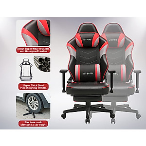 SITMOD Video Game Chairs Ergonomic Gaming Chair with Footrest High Back Massage Gaming Chair Recliner PC Leather Racing Gamer Chairs Adjustable Lumbar Support Swivel Computer Chairs for Adults
