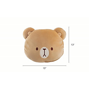 Milkmochabear Official Milk Head Cushion Authentic Merchandise 15" inch Super Soft Plush Decorative Throw Pillow White Bear Character Cute Adorable Home Bedroom Office Decor Polyester Spandex