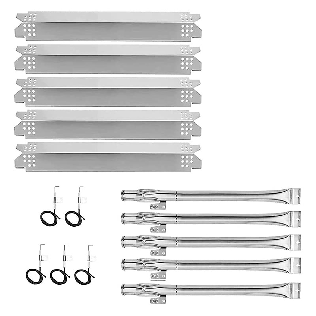BBQ-PLUS Heat Plate and Burner Grill Replacement Parts Kit for Home Depot Nexgrill 720-0830H Replacement Parts 5 Burner 720-0888 720-0888N 720-0888S