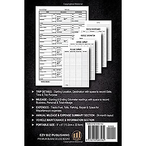 Mileage and Expense Log Book: Mileage Log Book for Travel with Odometer Tracker (Business & Personal Miles) & Expeneses (Fuel/Gas, Tolls, Parking, Repairs) - Complete Layout for Taxes & Accounting