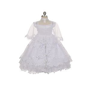 BluNight Collection Virgin Mary Embroidery Off Shoulder Baby Infant Girl Baptism Christening Dress (TR40K1) White 0