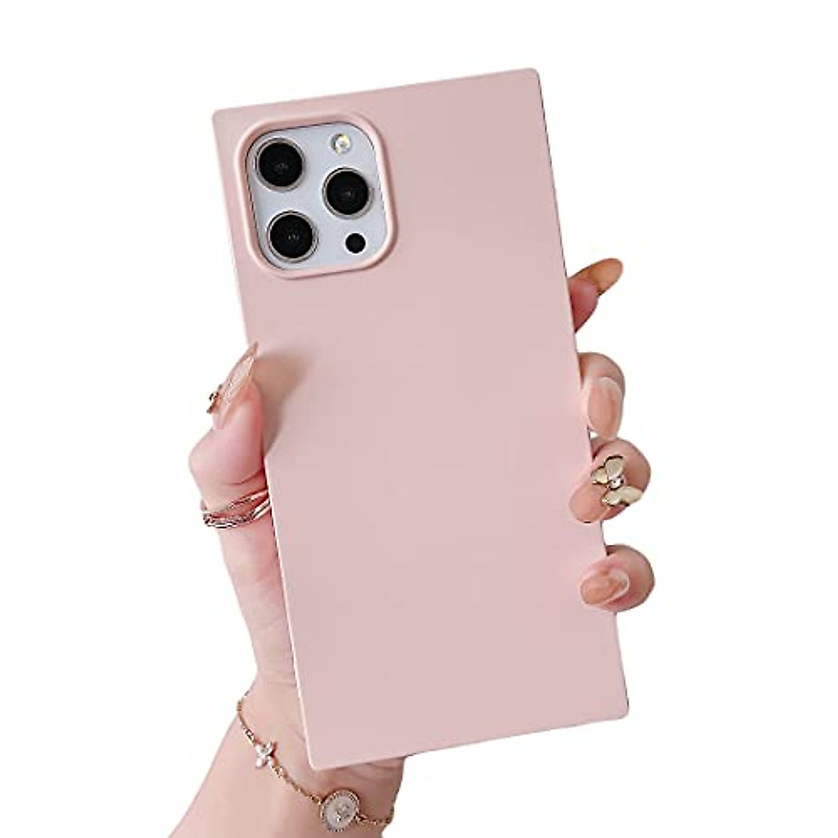 Cocomii Square Case Compatible with iPhone 13 Mini - Silicone, Slim, Matte, Soft Touch, Microfiber Lining, Fingerprint Resistant, Anti-Scratch, Shockproof (Chalk Pink)