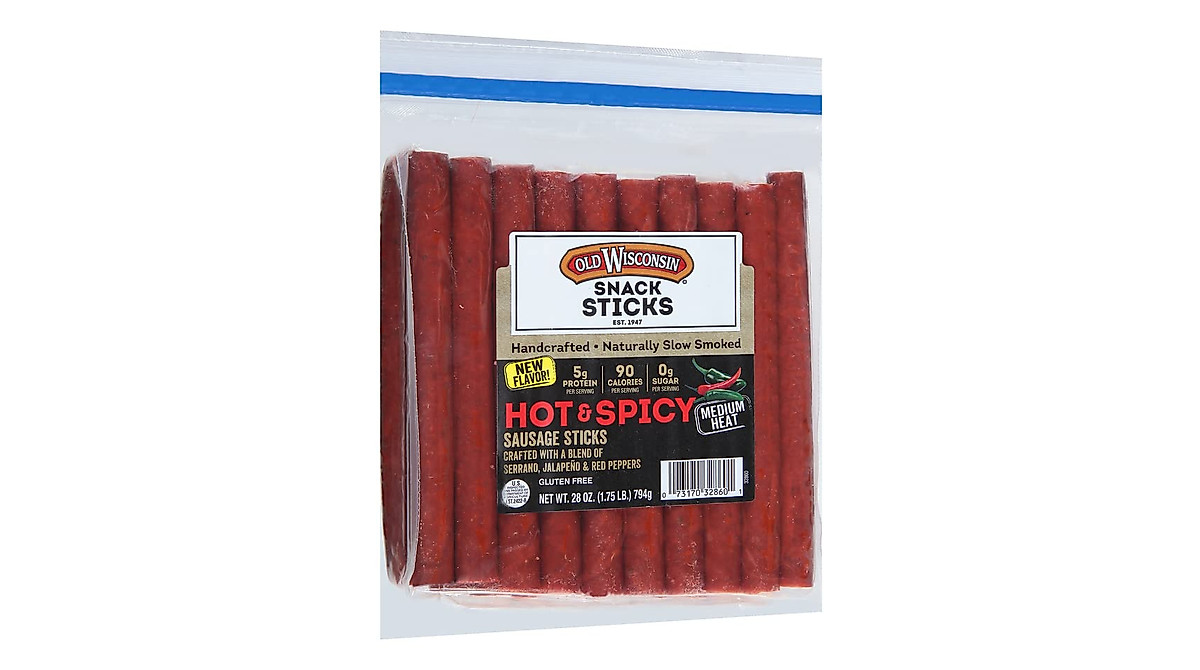 Old Wisconsin Hot & Spicy Sausage Snack Sticks - Keto Friendly