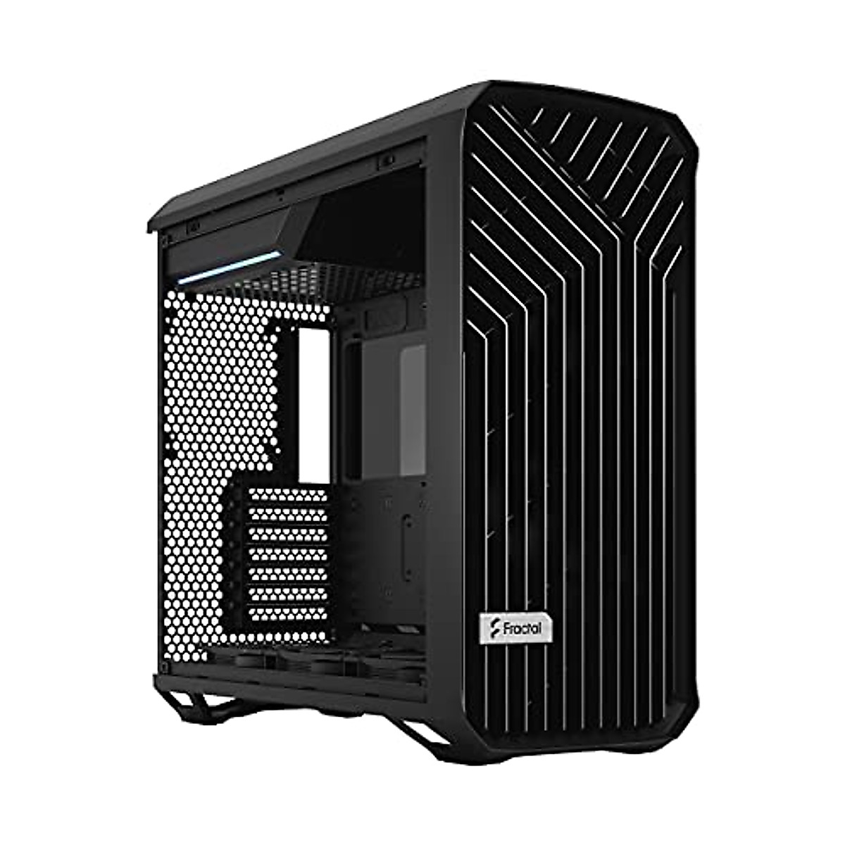 Fractal Design Torrent Black - Dark Tint Tempered Glass Side Panel - Open Grille for Maximum air Intake - Two 180mm PWM and Three 140mm Fans Included - Type C - ATX Airflow Mid Tower PC Gaming Case
