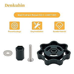 Denkuhin C-134KT-805 Handle & Screw Kit Compatible with Prier Wall Hydrant Faucet Repair Kit C-144/244 Series, Replace for C-144KT-807