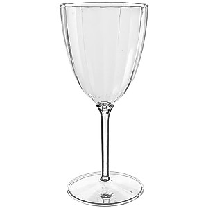 Smarty Had A Party Clear Plastic Round Wine Goblets (7 Oz.) - Pack Of 12 - Reusable & Elegant Design, Perfect for Parties, Weddings, and Celebrations