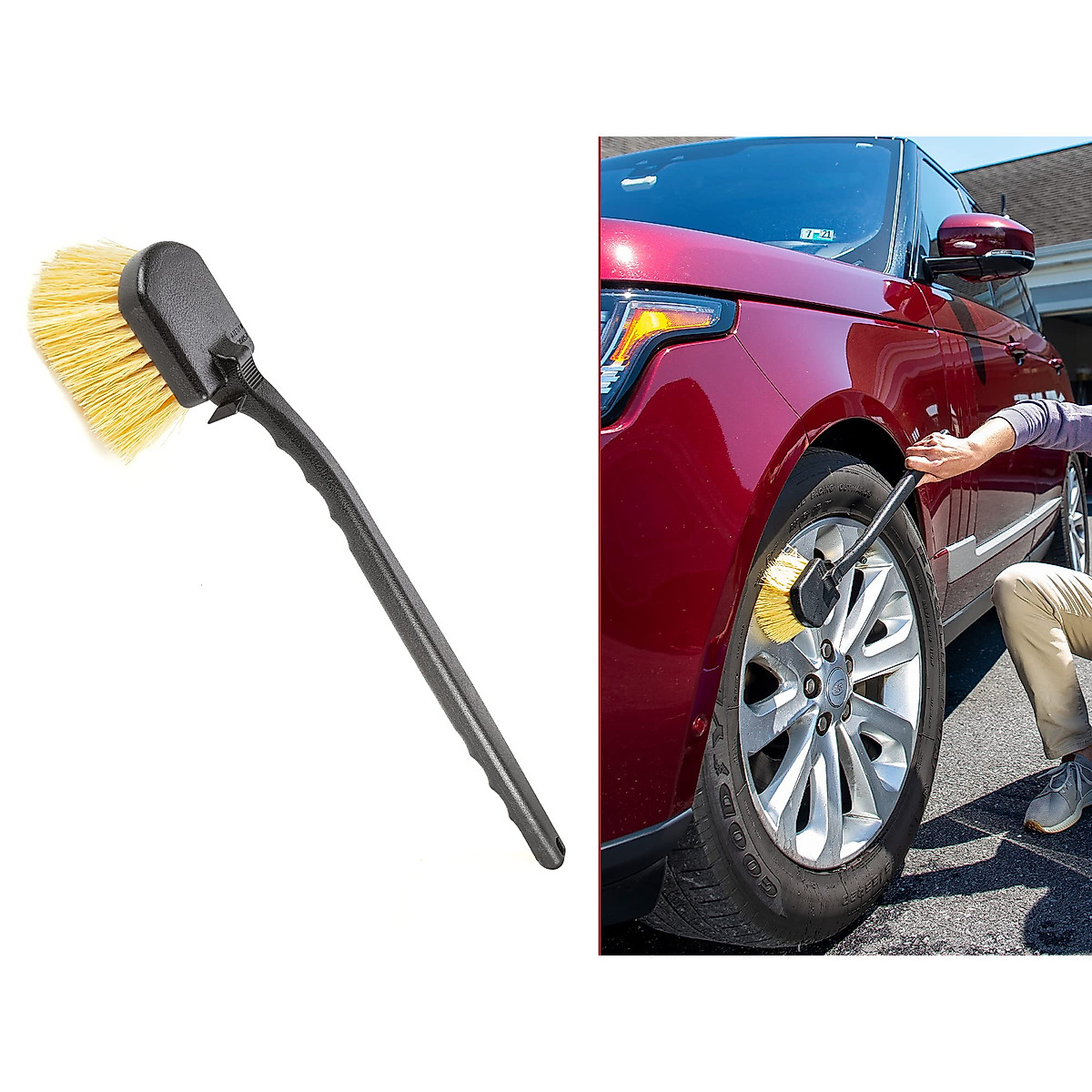 Harper 37518600 6-Piece Car Wash Brush Set with Telescoping Flow-Through Handle, (3) Brush Heads, (1) Soft Hand Brush and (1) Stiff Hand Brush