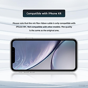 CYKJGS for iPhone XR Charging Port Replacement OEM Headphone Audio Jack Flex Cable USB Charge Dock Connector Assembly Microphone Antanna Repair Tool Kit Magnetic Pad White A1984 A2105 A2106 A2108