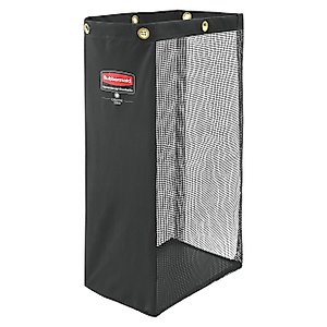 Rubbermaid Commercial Products Executive Series Side-Load Mesh Housekeeping Cart Bag, Black, Compatible with Rubbermaid Cleaning Carts for Laundry/Trash in School/Home/Office/Lobby/Mall