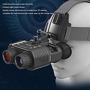Dpofirs Digital Night Vision Binoculars, 1080p FHD Infrared Digital Goggles for Hunting Camping Surveillance, Head Mounted Telescope 4X Zoom, 2023 Gifts