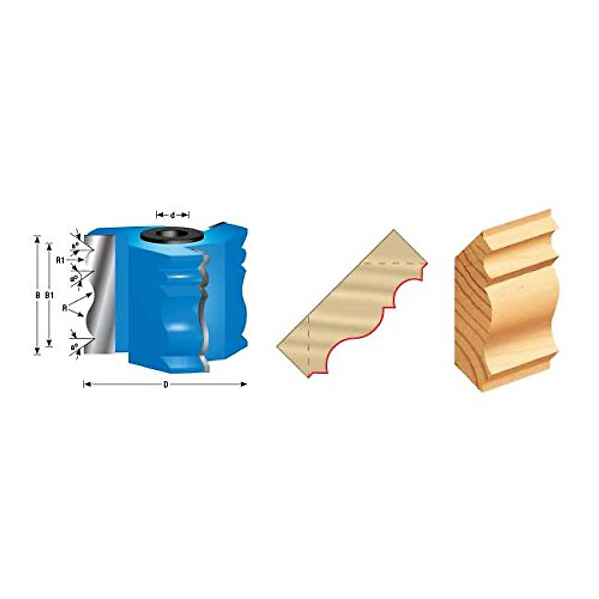 Amana Tool - 962 Carbide Tipped 3-Wing Crown Molding 3/16 Radius x 45 Deg x 2-3/4 Dia x 2-