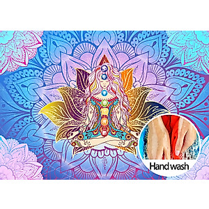 GOFRID Seven Chakra Meditation Tapestry 59x35IN Chakra Tapestry Bohemian Mandala Yoga Meditation Tapestry Seven Chakra Wall Art Modern Living Room Decoration Tapestry GOF001