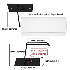 YJSMO Magnetic Paper Towel Holder for Refrigerator,Towel Rack Wall Mount Magnetic Towel Bar Multi Function Made of Iron,Used for Kitchen (Black)