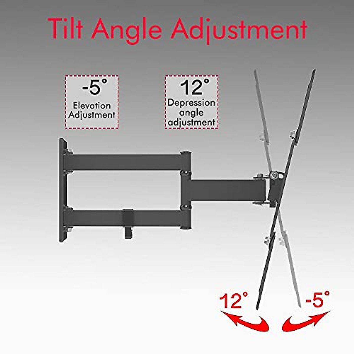 Stainless Steel Frame TV Wall for Most 26-55 Inches Flat Curved TVs,Adjustable TV Wall Stand up to 30KG Tilting Height Adjustable, Max VESA 400x400mm