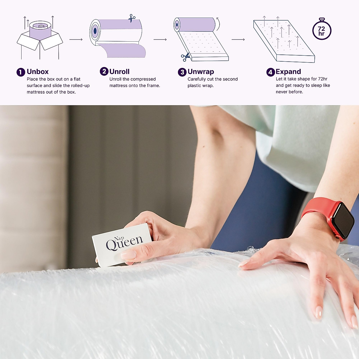 NapQueen Queen Mattress, 6 Inch Elizabeth Cooling Gel Memory Foam Mattress, Queen Bed Mattress in a Box, CertiPUR-US Certified, Medium Firm, Breathable Soft Fabric Cover
