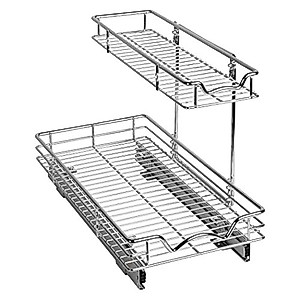 Richards Under Sink Pull-Out Sliding Shelf Organizer for Kitchen Heavy Duty with 5 Year Warranty, 11.5”W x 21”D x 14.5”H, Requires at Least 12.5” W Cabinet Opening-Chrome