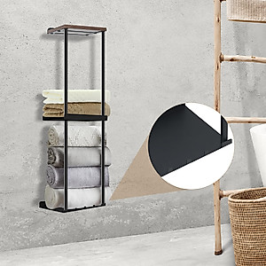 Towel Racks for Bathroom,Wall Mount Towel Racks for Bathroom with Functional and Muti-Layer, Design Saving Space Easy to Organize Towels Suitable for Home and Hotel Use,Black