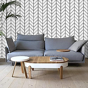 LXCREAT Removable Wallpaper Forgiving Black/White Stripes Peel and Stick Wallpaper 17.71 in X 118 in Modern Self Adhesive Vinyl for Home Renovation