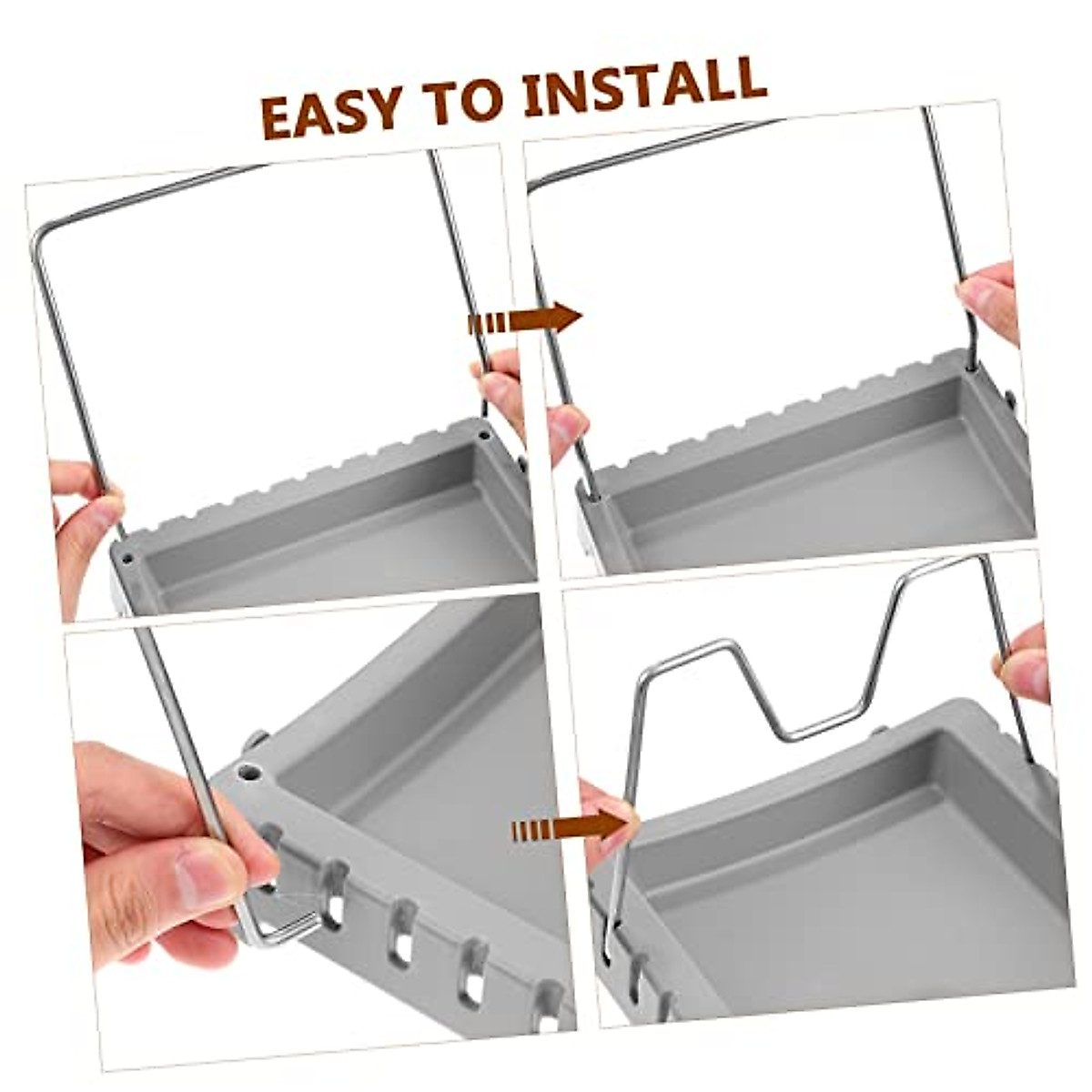 Hoement 2pcs Desktop Storage Rack Desktop Stand Metal Stand Wall Mounted Dish Drying Rack Cutting Board Rack Pan Lid Holder Pot Lid Stand Pan Cover Rest Home Supply Cooking Ladle Holder