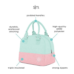 Simple Modern Vegan Leather Lunch Tote Bag for Women, Men, Work | Reusable Insulated Cooler Lunch Box Container for Adult Cute Faux PU Leather Lunch Purse | Very Mia Collection | 5 Liter | Black