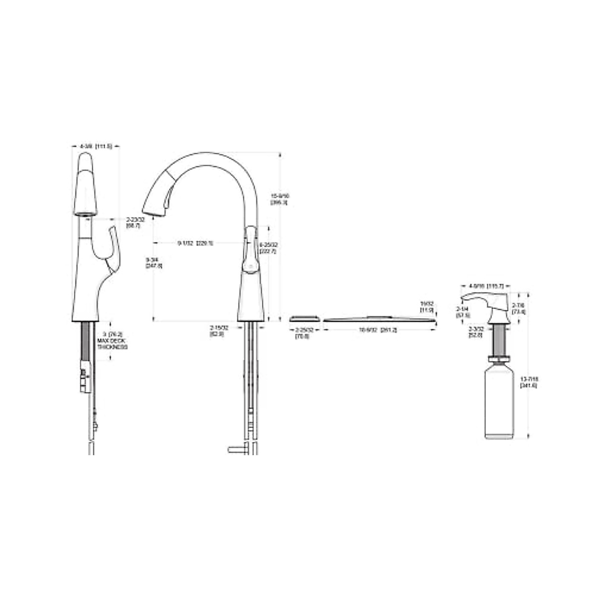 Ladera Kitchen Faucet with Soap Dispenser, F-529-7LRGS