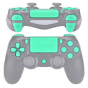 eXtremeRate Replacement D-pad R1 L1 R2 L2 Triggers Touchpad Action Home Share Options Buttons for ps4 Controller, Mint Green Full Set Buttons Repair Kits for ps4 Slim Pro CUH-ZCT2 Controller