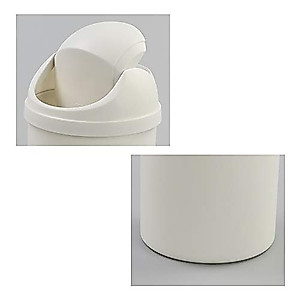 DynkoNA Mini Desktop Waste Bin, Countertop Garbage Can with Lid (White)