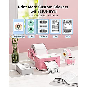 MUNBYN Bluetooth Thermal Label Printer 941B, Wireless 300DPI 4x6 Shipping Label Printers for Small Business, Support iOS, MAC, iPhone, Android, PC, Compatible with Ebay, Amazon, Shopify, Etsy, USPS