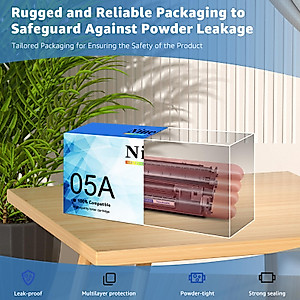 NineLeaf 05A Compatible Toner Cartridge Replacement for HP 05A CE505A Black Toner Cartridge for HP Laserjet Pro P2035 P2035N P2055DN 2055DN 2035N P2030 P2050 P2055D P2055X 2055D 2055X Printer (2 Pack)