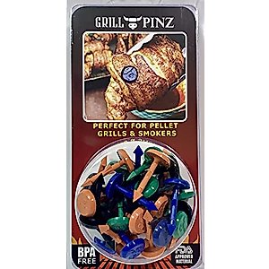 GRILL PINZ - Essential Grilling Accessory - Attach and Combine Food While Cooking (Better Than Grill Skewers) - Perfect for Attaching Bacon to Meat on The Grill (32 Pack)