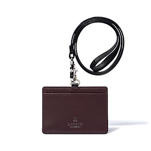 Lanvin Collection JLMW0GE3 Couleur Du Vin ID Card Holder, Black