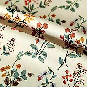 KWOS Set of 2 Outdoor Waterproof Pillow Covers 18x18 Inch, Rustic Country Style Farmhouse Floral Pattern Decorative Cushion Covers for Patio Furniture Garden Outdoor Decor Rattan Chair Sofa, Beige